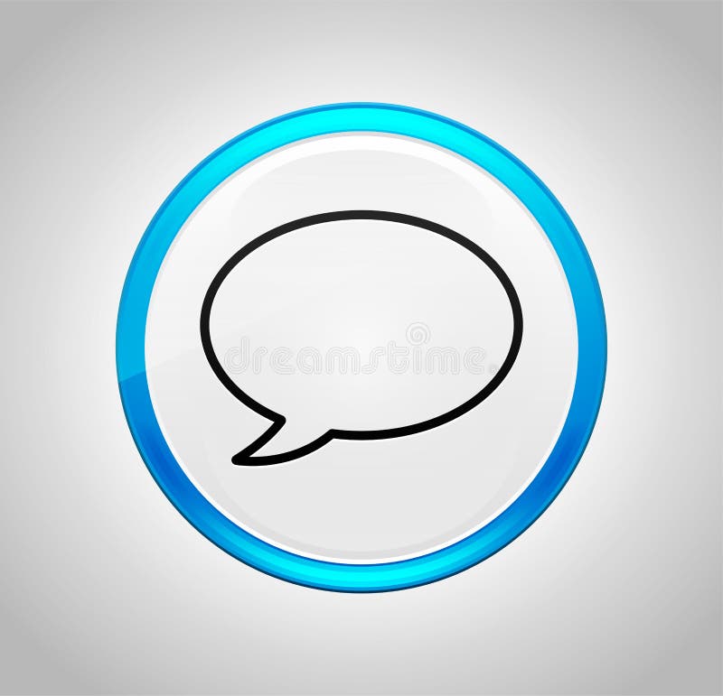 Chat Bubble Icon Round Blue Push Button Stock Illustration ...