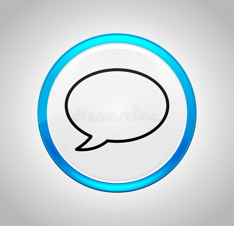Chat Bubble Icon Round Blue Push Button Stock Illustration ...