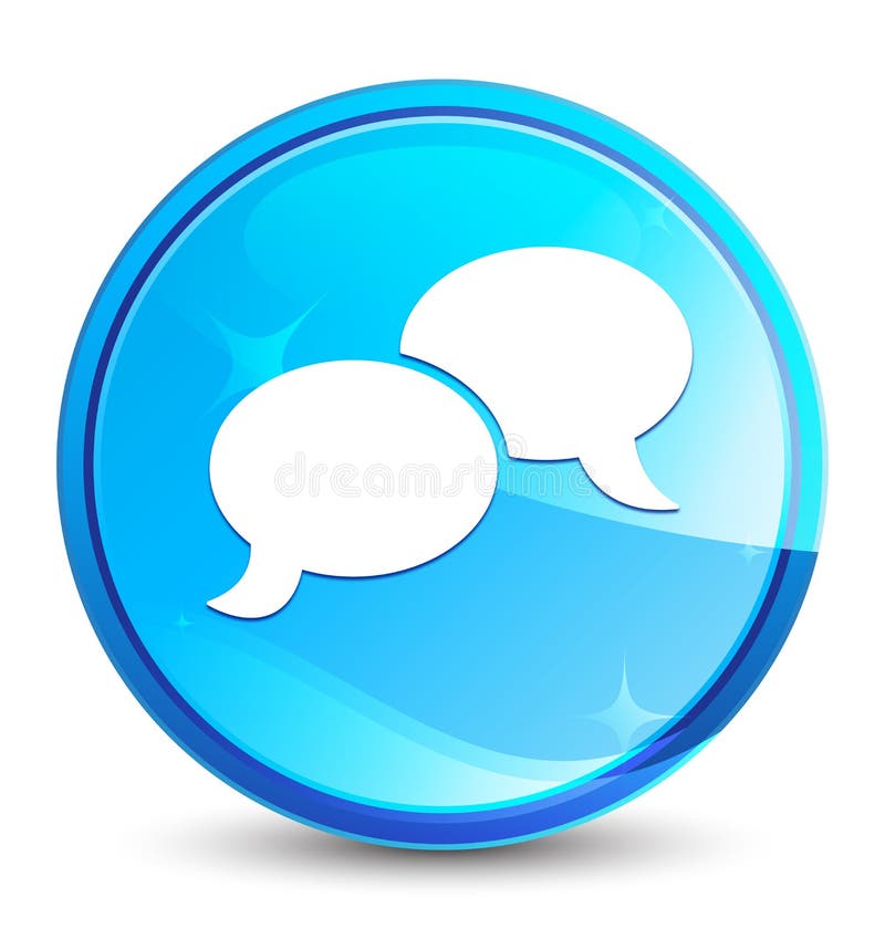 Chat Bubble Icon Splash Natural Blue Round Button Stock Vector ...