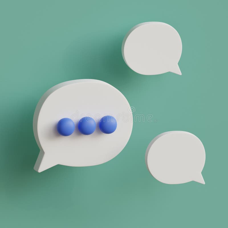 Chat Bubble Icon. Stylize Dialogue Symbol. 3d Render Illustration Stock ...