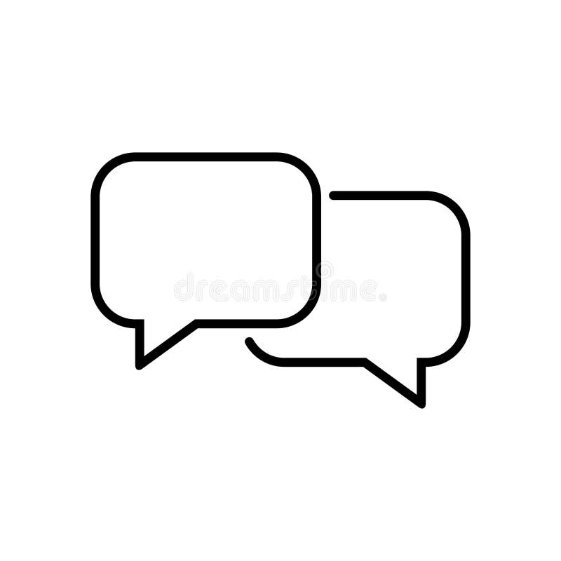 Chat Bubble Icon Vector in Line Style. Message Talk Sign Symbol Stock ...