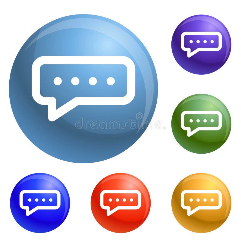 Chat Bubble Icons Set Vector Stock Vector - Illustration of icon ...