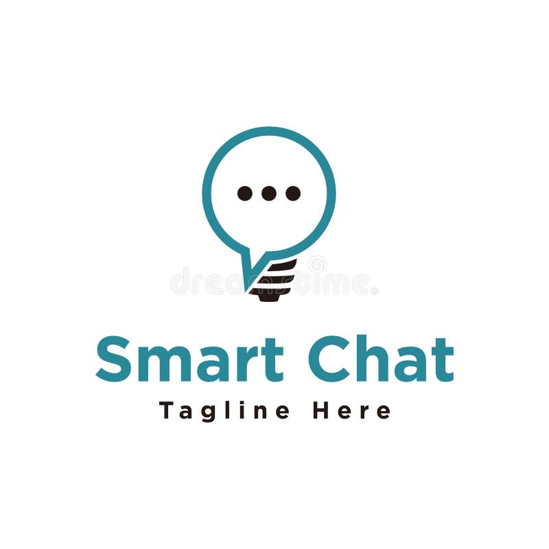 Chat Bubble and Light Bulb for Smart Chat Logo Vector Stock Vector ...