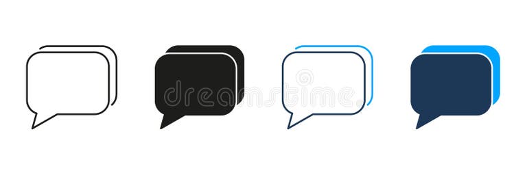 Chat Bubble Line and Solid Icon Set. Communication, Messaging, and ...