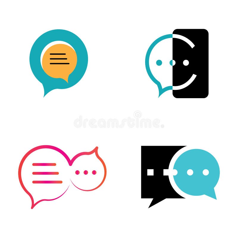Chat Bubble Logo Icon Vector Illustration Template Stock Vector ...