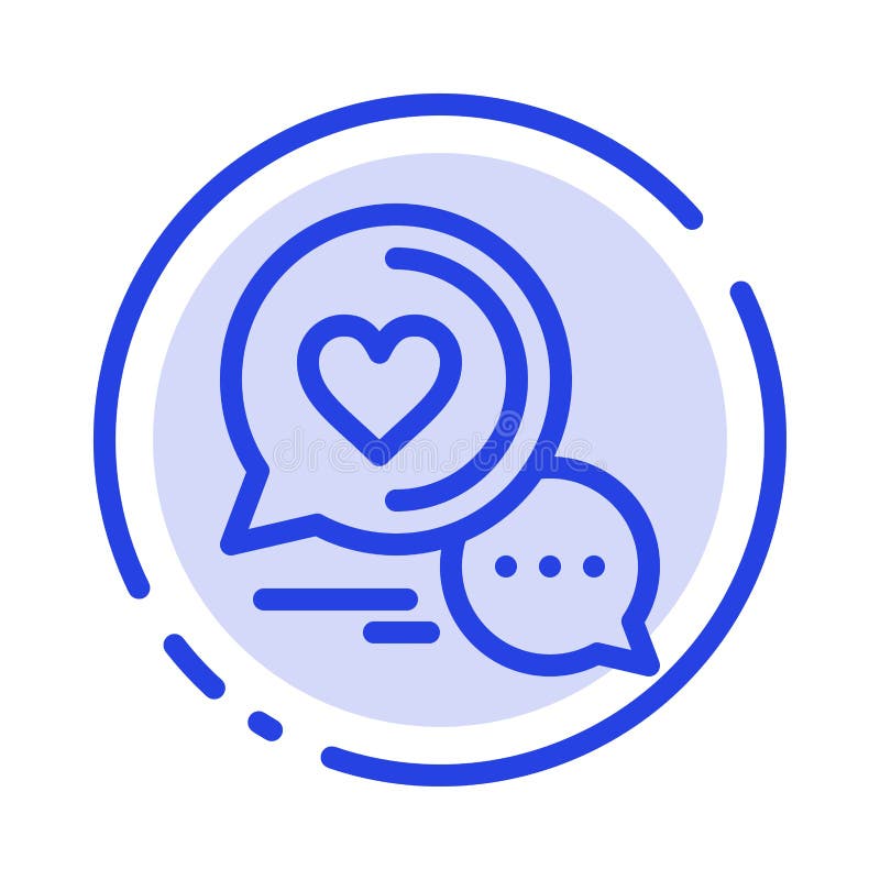 Chat Bubble, Message, Sms, Romantic Chat, Couple Chat Blue Dotted Line ...