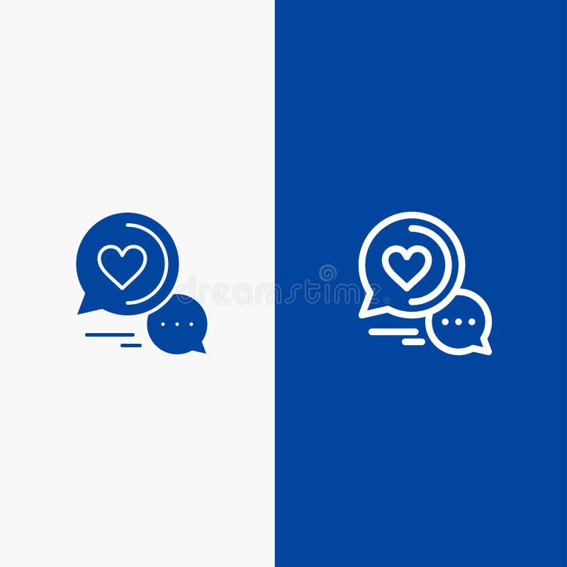 Chat Bubble, Message, Sms, Romantic Chat, Couple Chat Line and Glyph ...