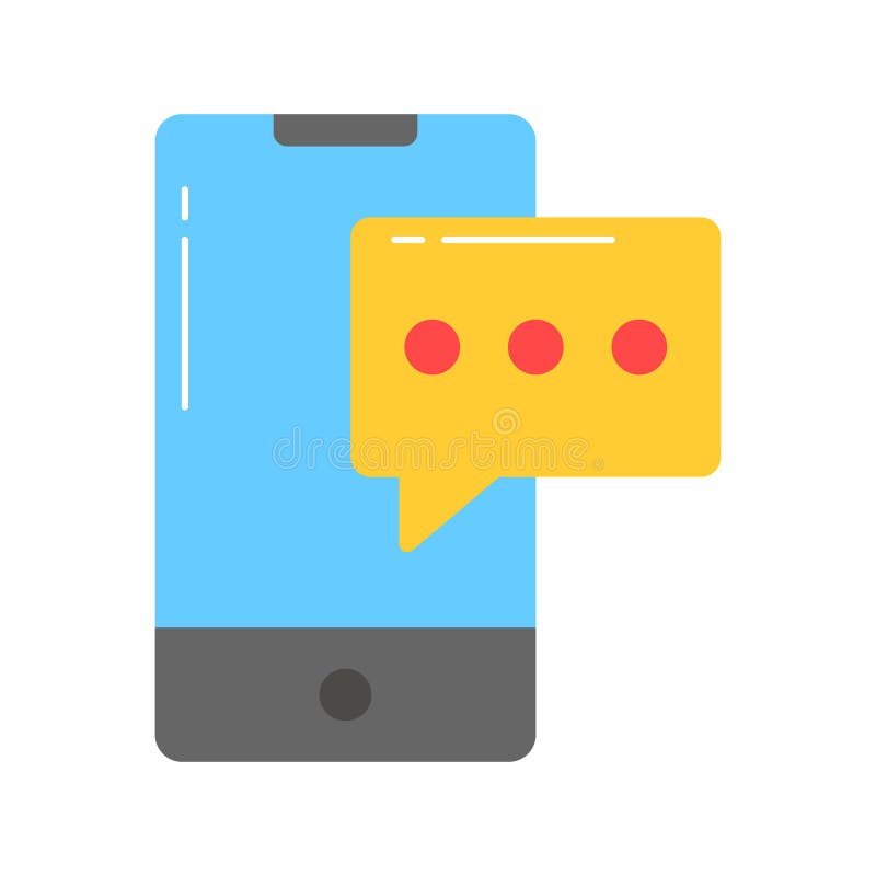 Chat Bubble with Mobile, Vector Design of Mobile Conversation in Modern ...