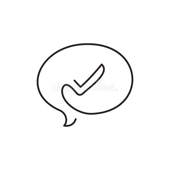 Chat Bubble One Line, Ok One Line Icon. Simple One Line Vector Icon ...