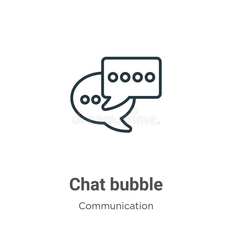 Chat Bubble Outline Vector Icon. Thin Line Black Chat Bubble Icon, Flat ...