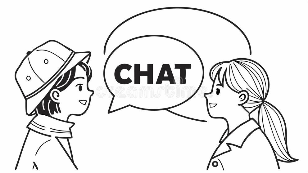 Chat Bubble with People, Communication and Talk, Conversation Vector ...