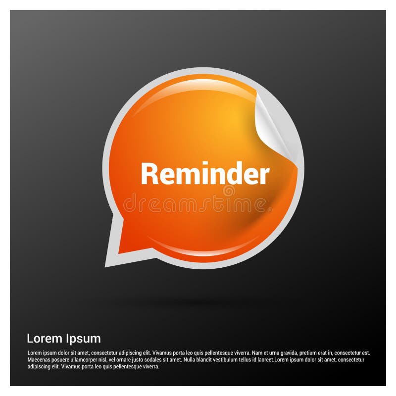 Chat Bubble with Reminder Typographic Design Vector Stock Vector ...