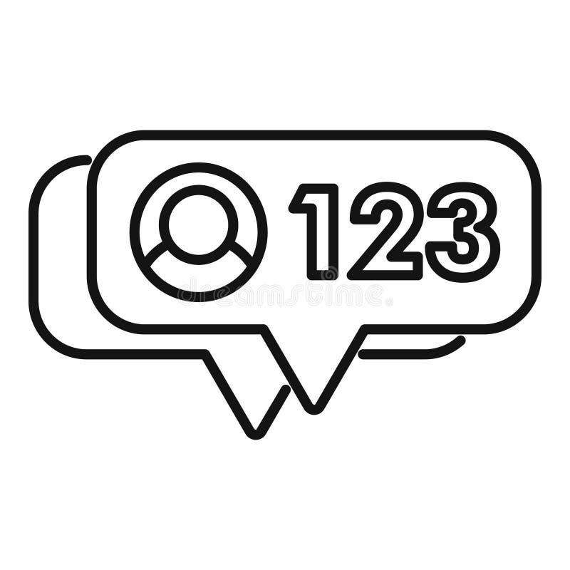 Chat Bubble with User Icon and Numbers Vector Icon Stock Vector ...