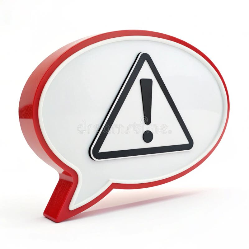 Chat Bubble with Warning Isolated on Transparent Background Stock ...