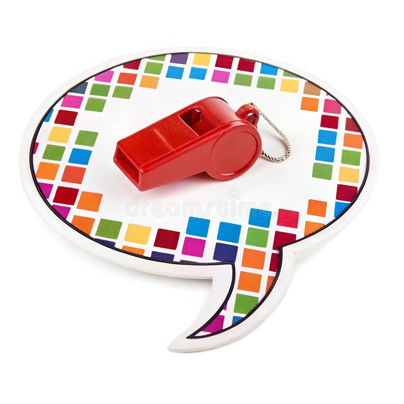 Chat Bubble with Whistle Isolated on White Background Stock ...