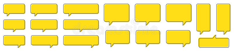 Chat Bubble in Yellow, Quote Background, Speech Bubble, Message Box Set ...