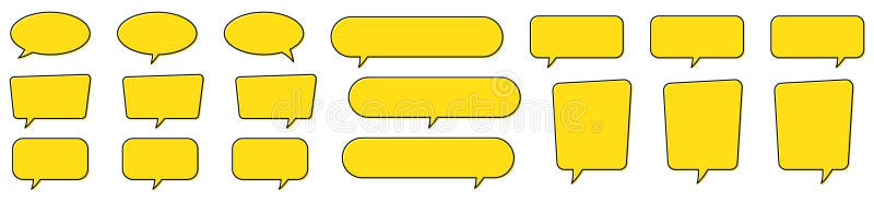 Chat Bubble in Yellow, Quote Background, Speech Bubble, Message Box Set ...