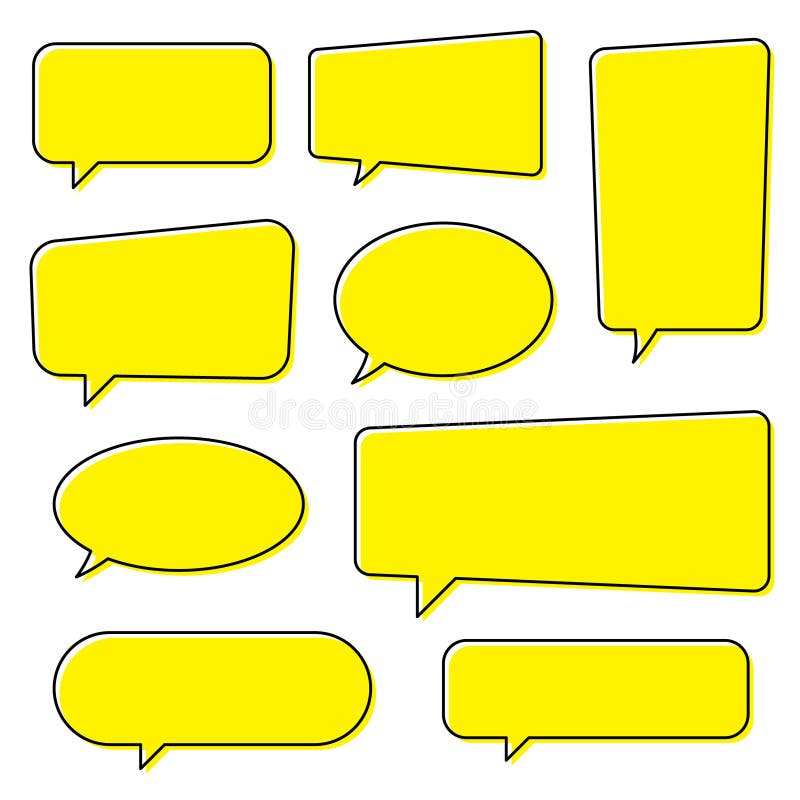Chat Bubble in Yellow, Quote Background, Speech Bubble, Message Box Set ...