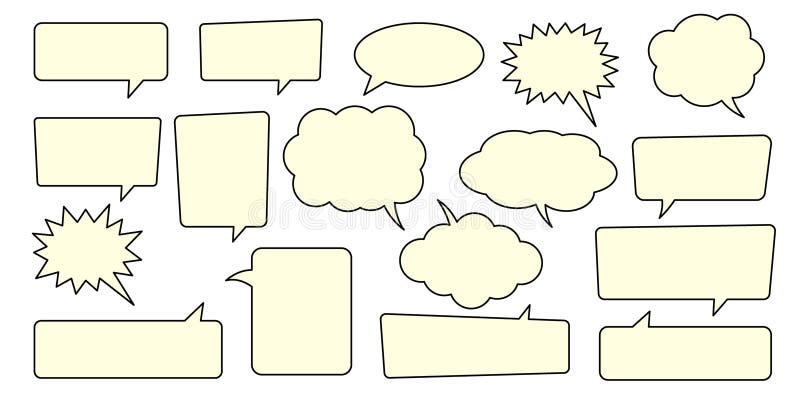 Chat Bubble in Yellow, Speech Bubble, Message Box Set. Yellow ...