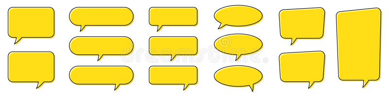 Chat Bubble in Yellow, Speech Bubble, Message Box Set. Yellow Quote ...