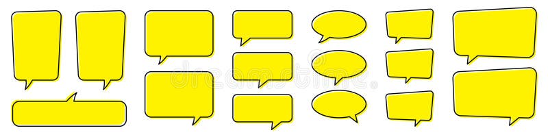 Chat Bubble in Yellow, Speech Bubble, Message Box Set. Yellow Quote ...