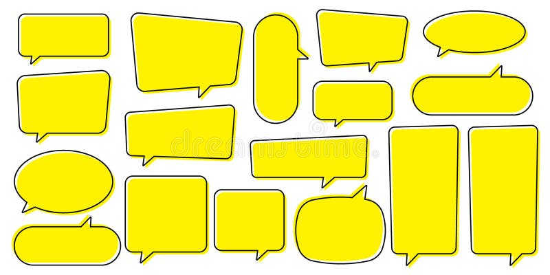 Chat Bubble in Yellow, Speech Bubble, Message Box Set. Yellow Quote ...
