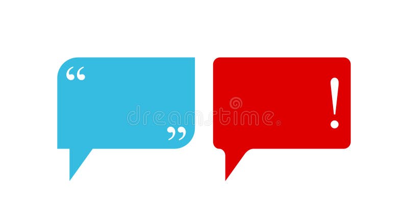 Chat Bubbles with Commas and Exclamation Mark. Empty Text Boxes ...
