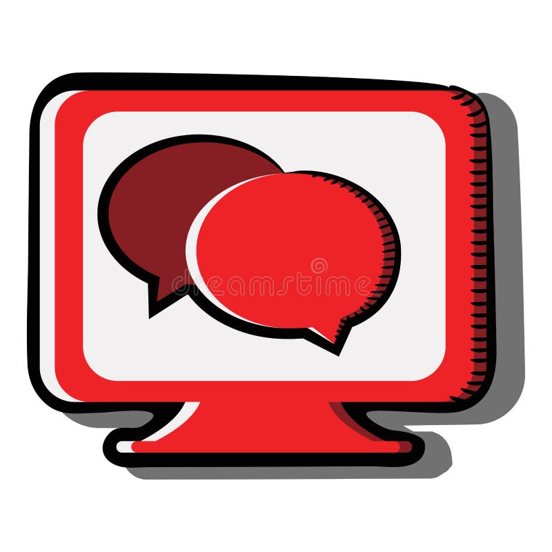 Chat Bubbles on the Computer Screen, Conversation. Icon with Shadow ...