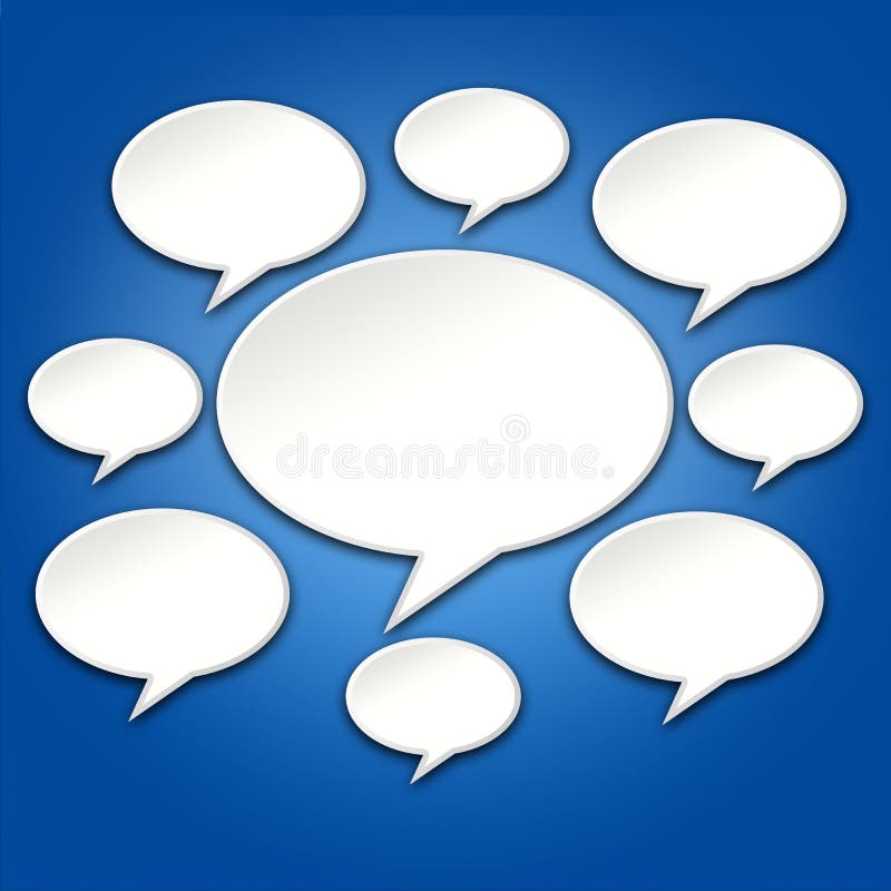 Chat Bubbles Conversation on Blue 3D Background Stock Illustration ...