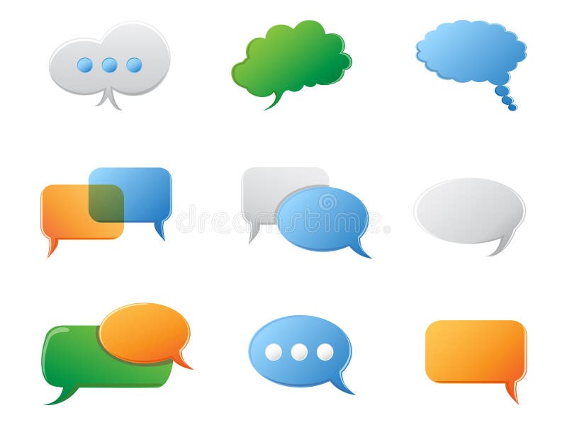 Chat Bubbles icon set stock vector. Illustration of comic - 43853690