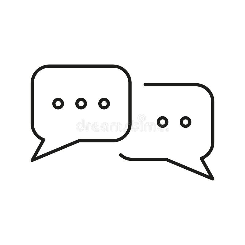 Chat Bubbles Line Icon. Communication, Messaging, and Conversation ...