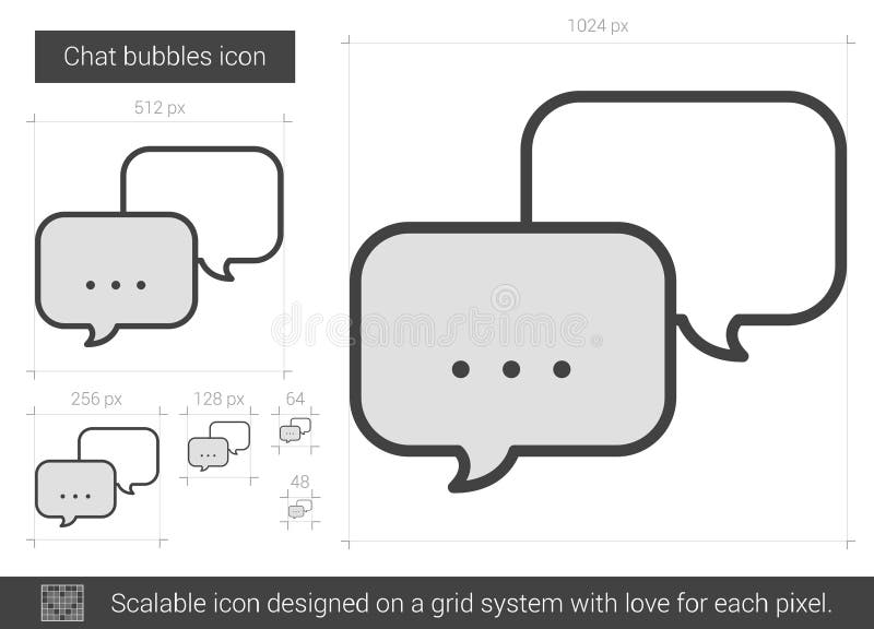 Chat bubbles line icon. stock vector. Illustration of icon - 80686102