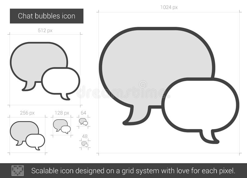 Chat bubbles line icon. stock vector. Illustration of empty - 83618691