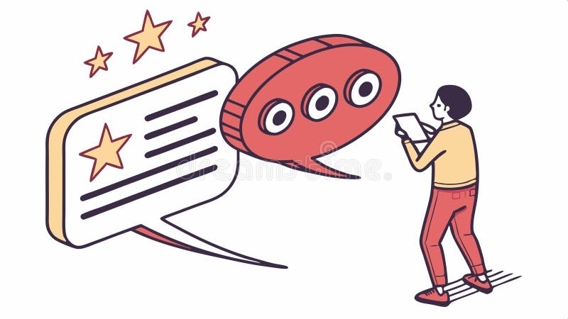 Chat Bubbles with Stars, Feedback, Review, and Communication Vector ...