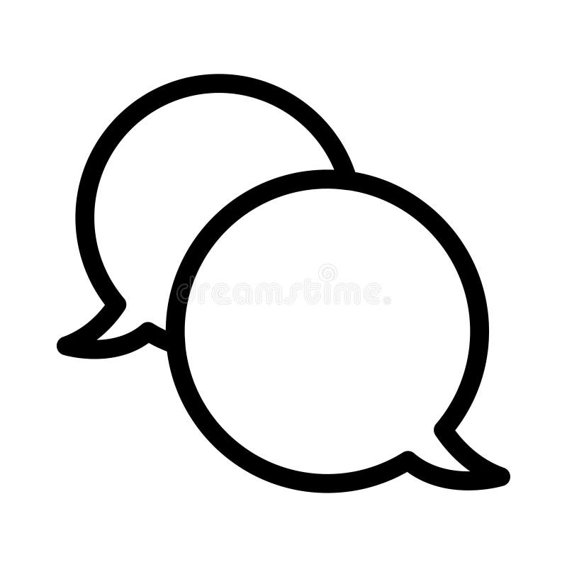 Chat bubbles icon stock illustration. Illustration of thin - 100734747