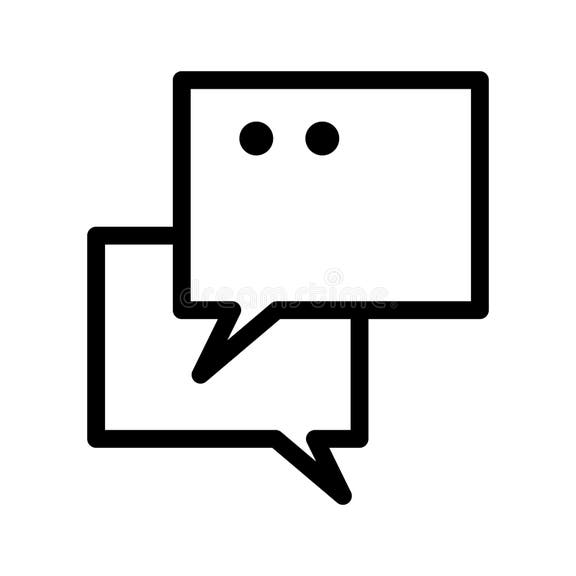 Chat Bubbles Vector. Conversation Icon. Minimal Black Outline ...