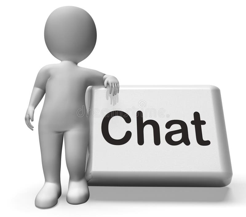 Chat Button Shows Talking Typing or Texting Stock Illustration ...