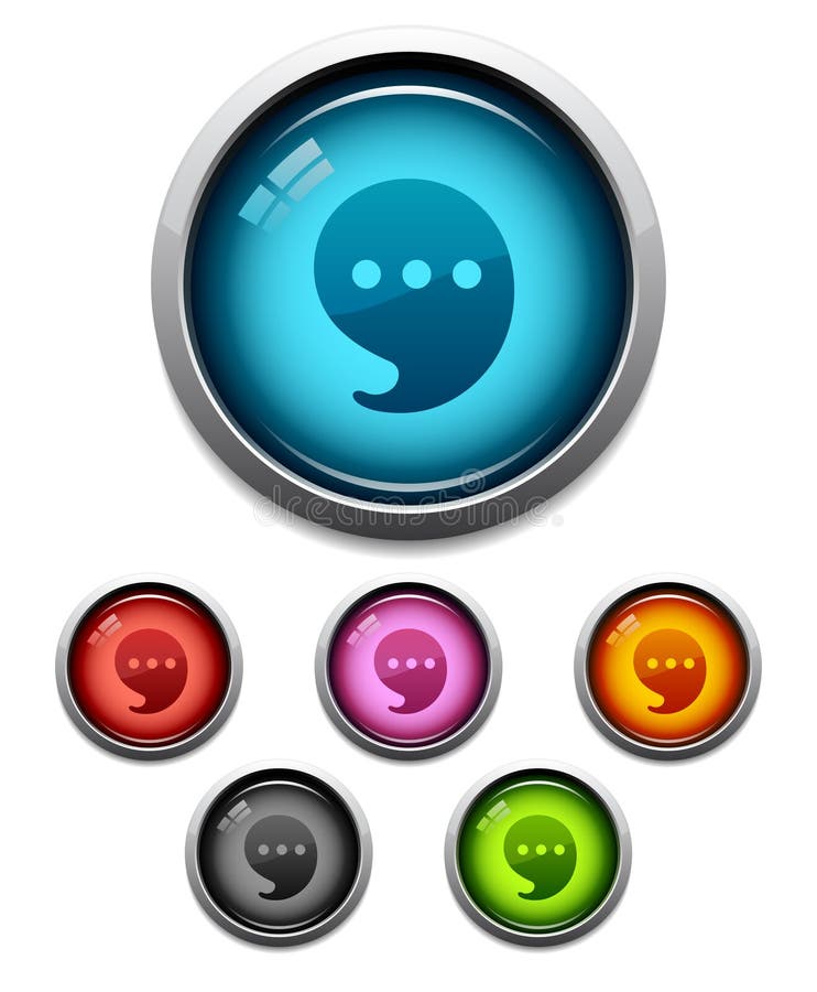 Chat button icon stock vector. Illustration of light, connection - 6080556