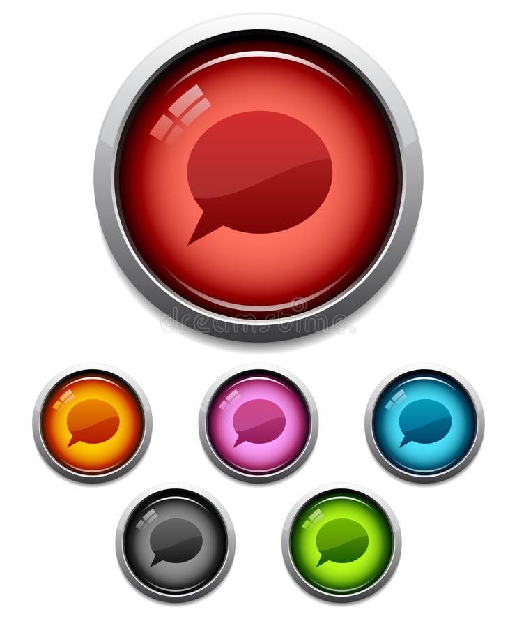 Chat button icon stock vector. Illustration of light, connection - 6080556