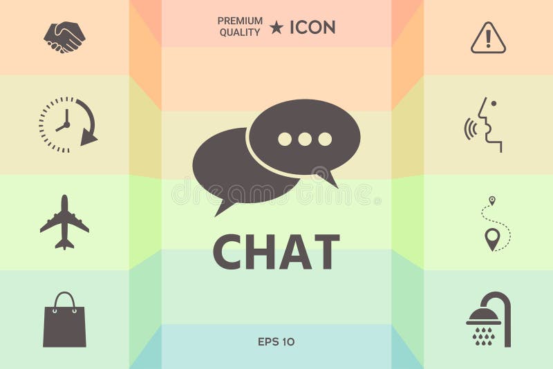 Chat button icon stock vector. Illustration of stylized - 115083836