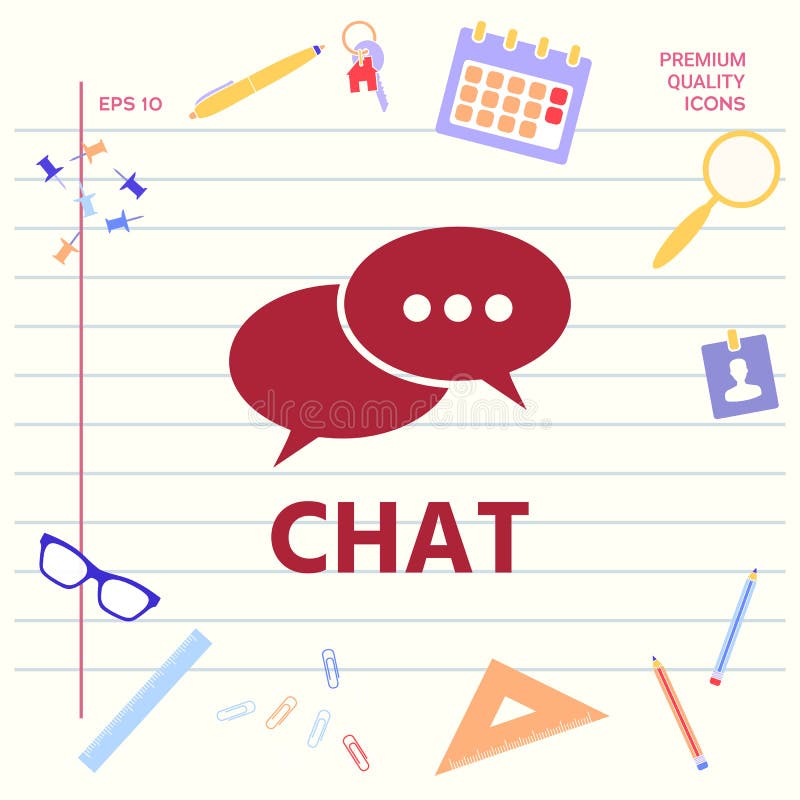 Chat button icon stock vector. Illustration of communication - 129541158