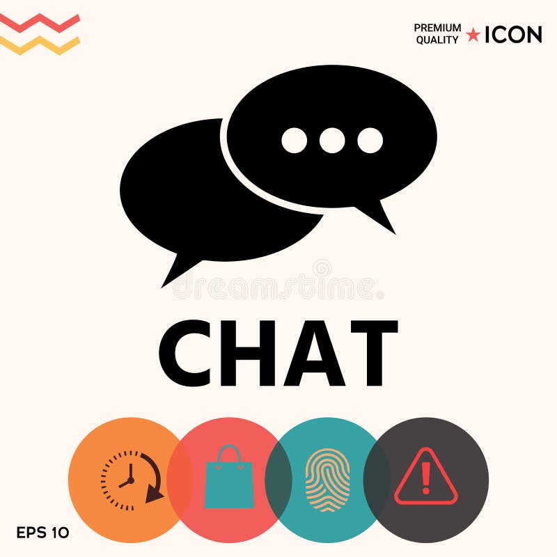Chat button icon stock vector. Illustration of illustration - 17112414