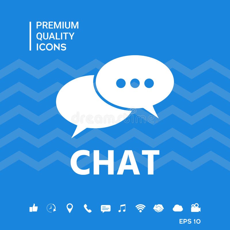 Chat button icon stock vector. Illustration of background - 117187409