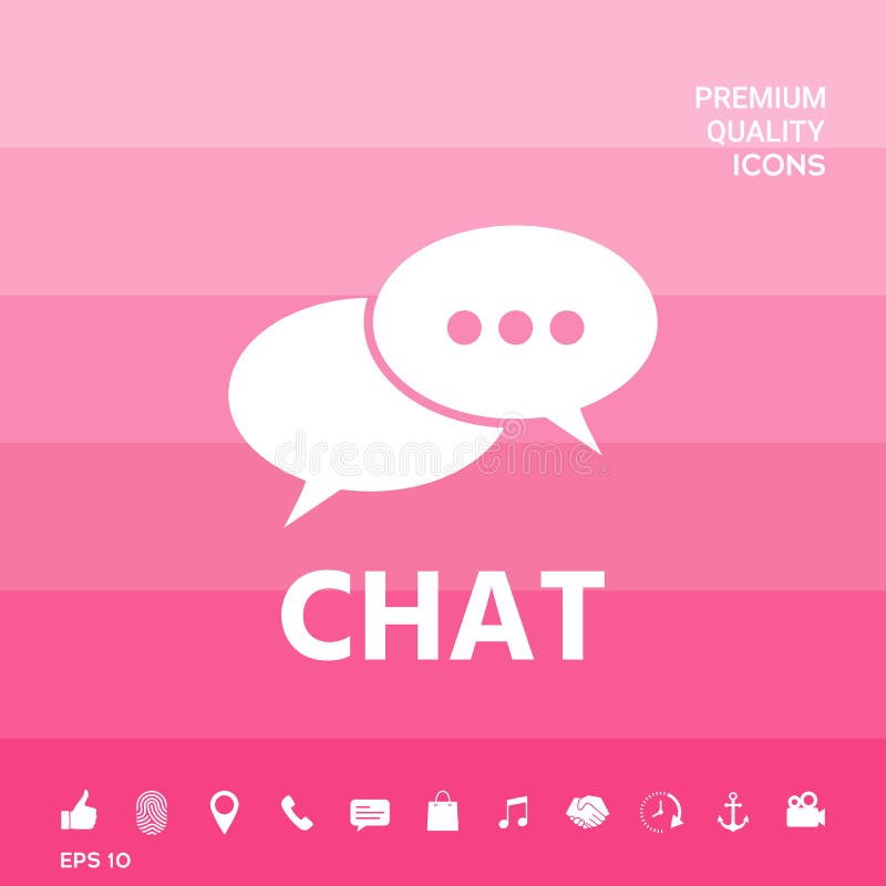 Chat button icon stock vector. Illustration of object - 116294473