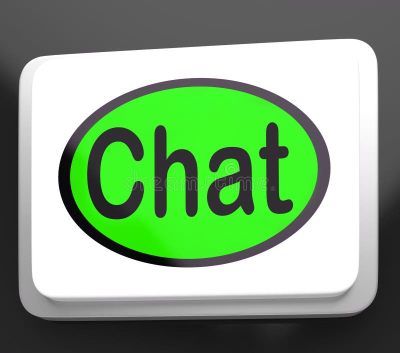 Chat Button with Character Shows Talking Typing or Texting Stock ...