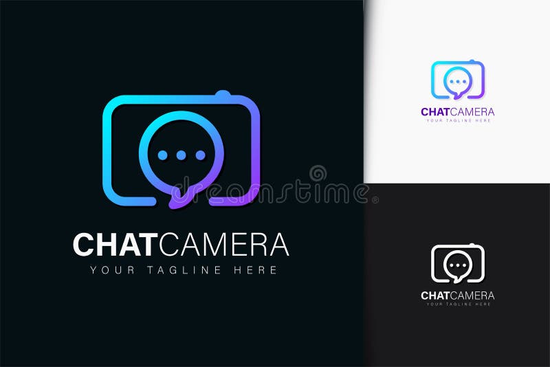 Chat Camera Logo Design with Gradient Stock Vector - Illustration of ...