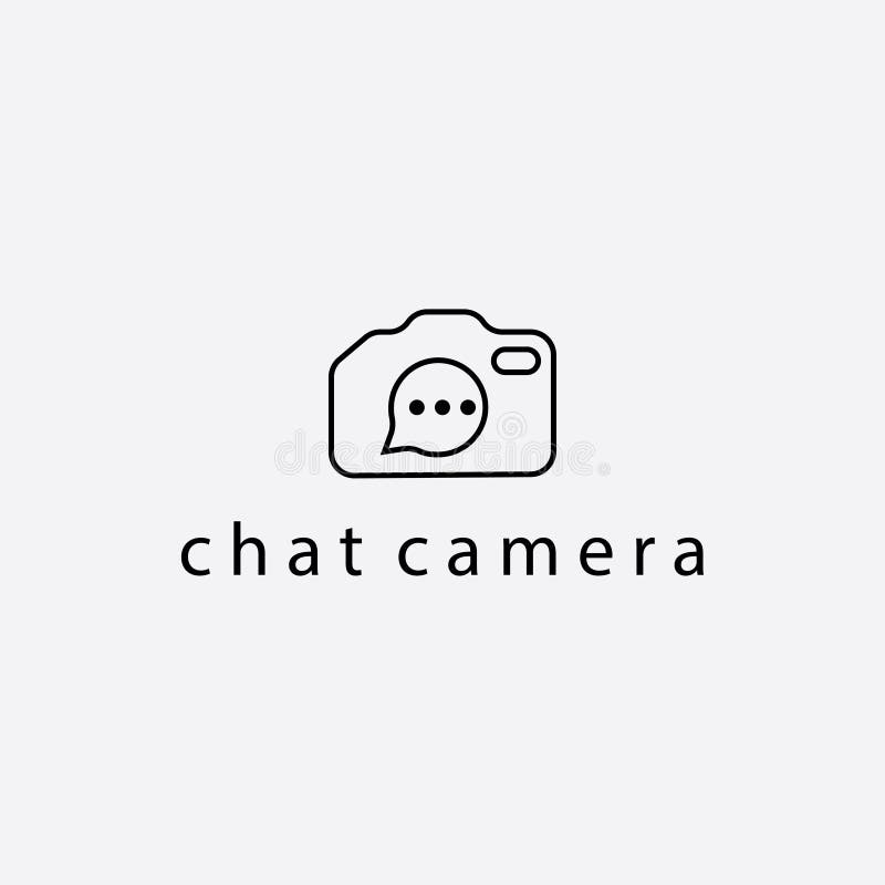 Chat Camera Logo Illustration Outline Design Vector Icon Stock Vector ...