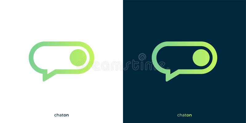 Simple Chat on Logo. Switch on and Bubble Chat Talk Icon Graphic Stock ...