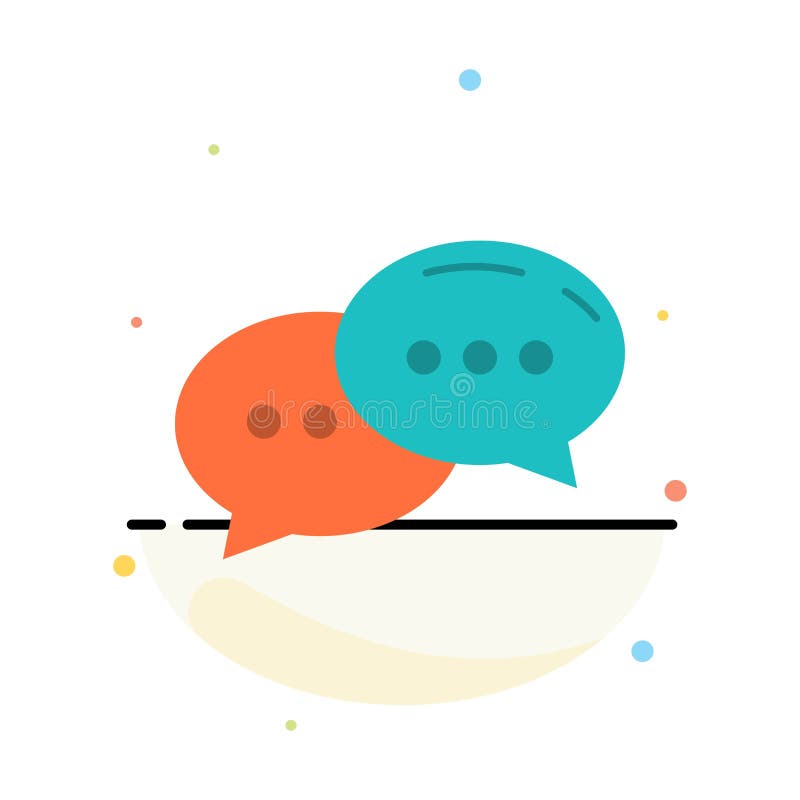 Chat, Chatting, Conversation, Dialogue Abstract Flat Color Icon ...
