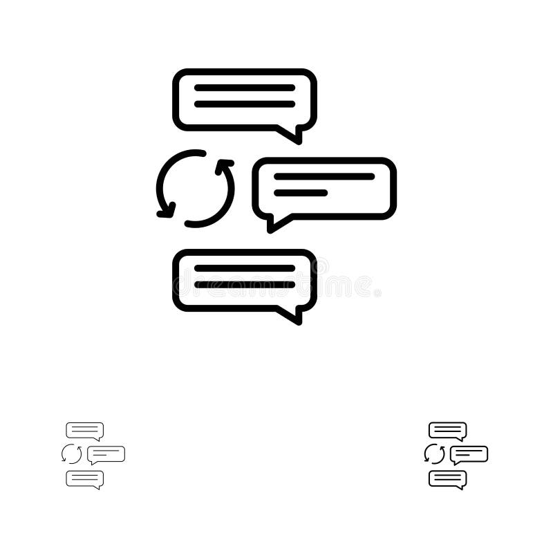 Chat, Chatting, Conversation, Dialogue, Auto, Robot Bold and Thin Black ...